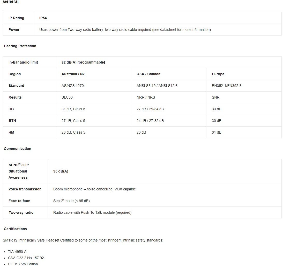 SM1R Series - Smart Two-Way Radio Headset | Sensear